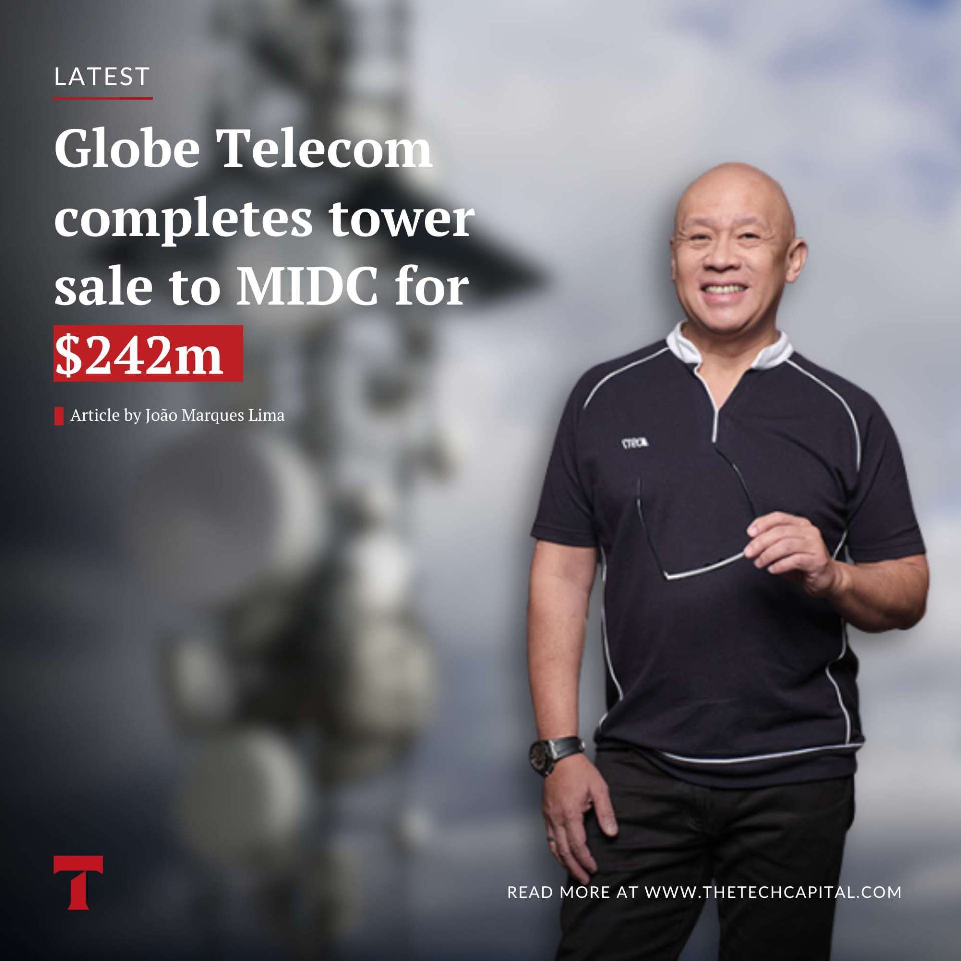 Globe Telecom completes tower sale to MIDC for $242m - The Tech Capital