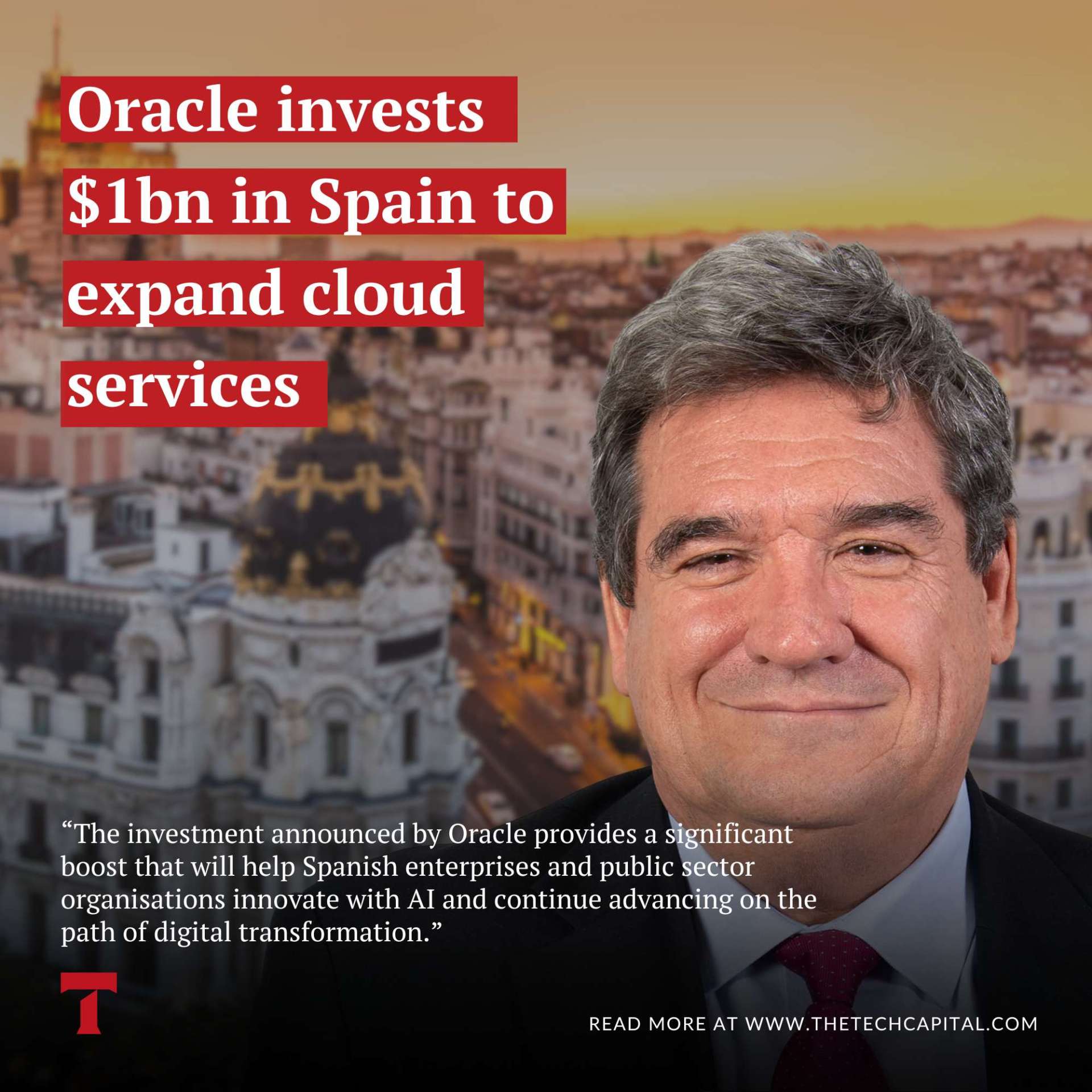 Oracle invests $1bn in Spain to expand cloud services - The Tech Capital