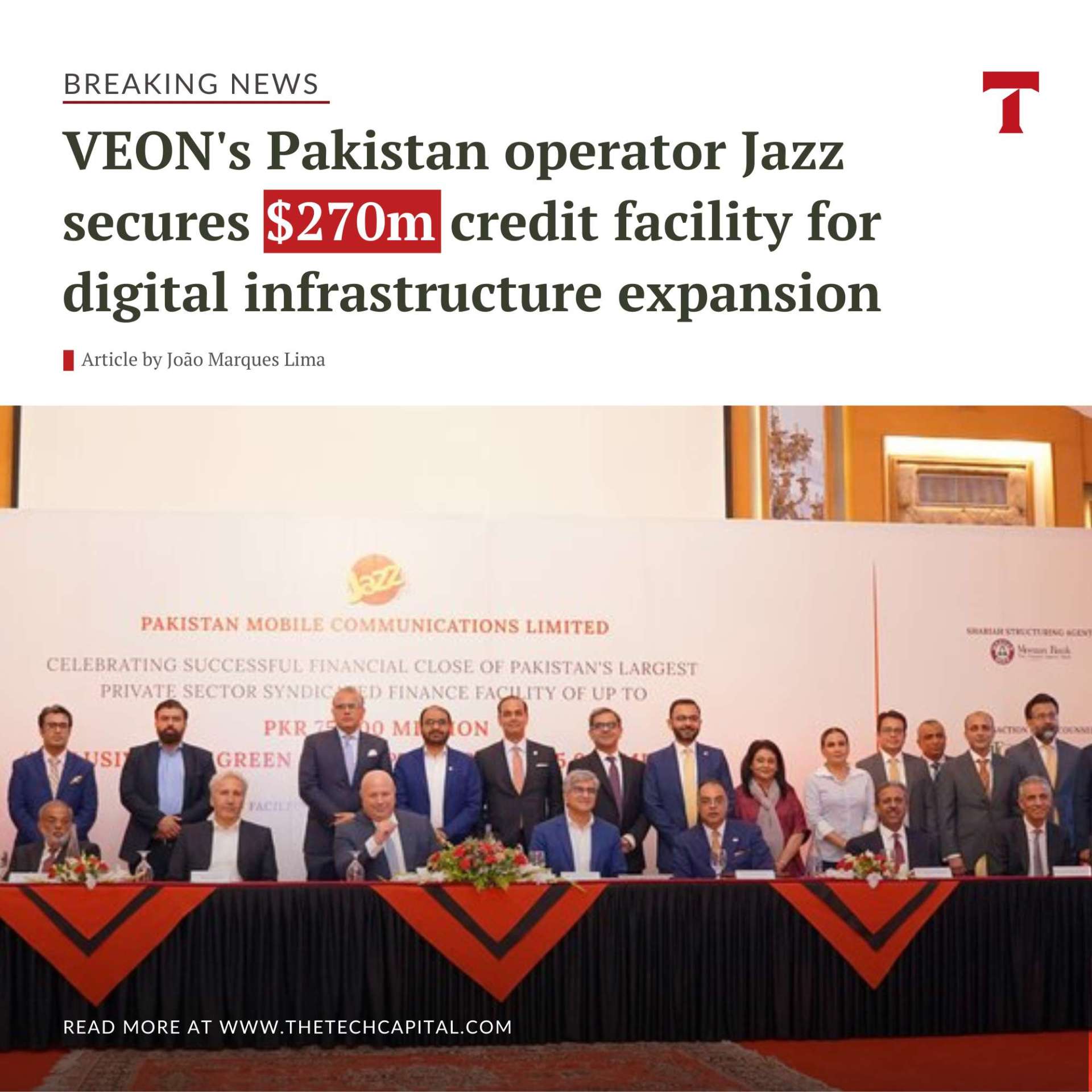 VEON's Pakistan operator Jazz secures $270m credit facility for digital infrastructure expansion ...