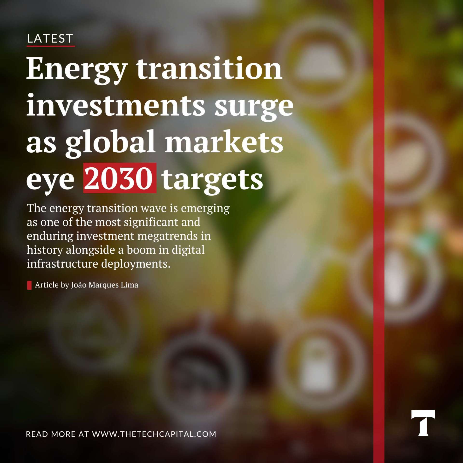 Energy transition investments surge as global markets eye 2030 targets ...