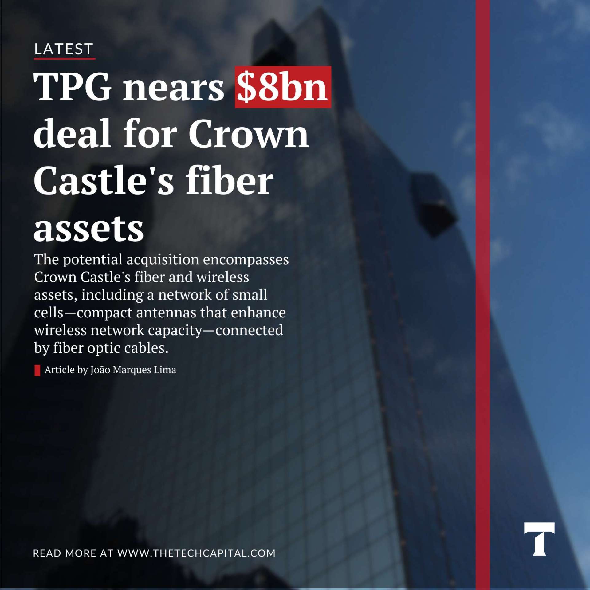 TPG nears $8bn deal for Crown Castle's fiber assets - The Tech Capital