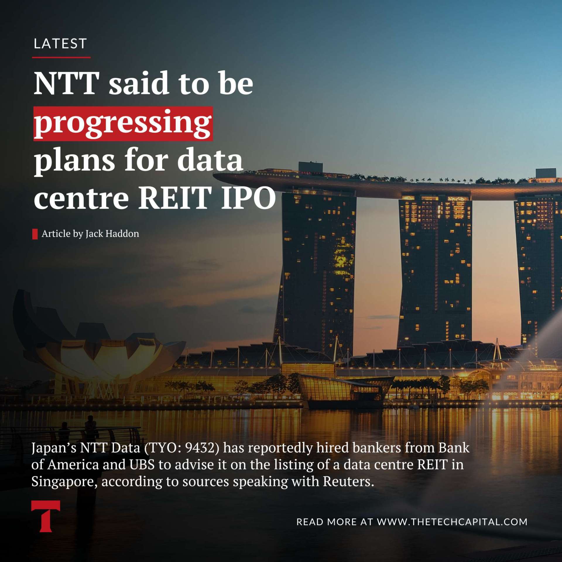 NTT said to be progressing plans for data centre REIT IPO - The Tech ...