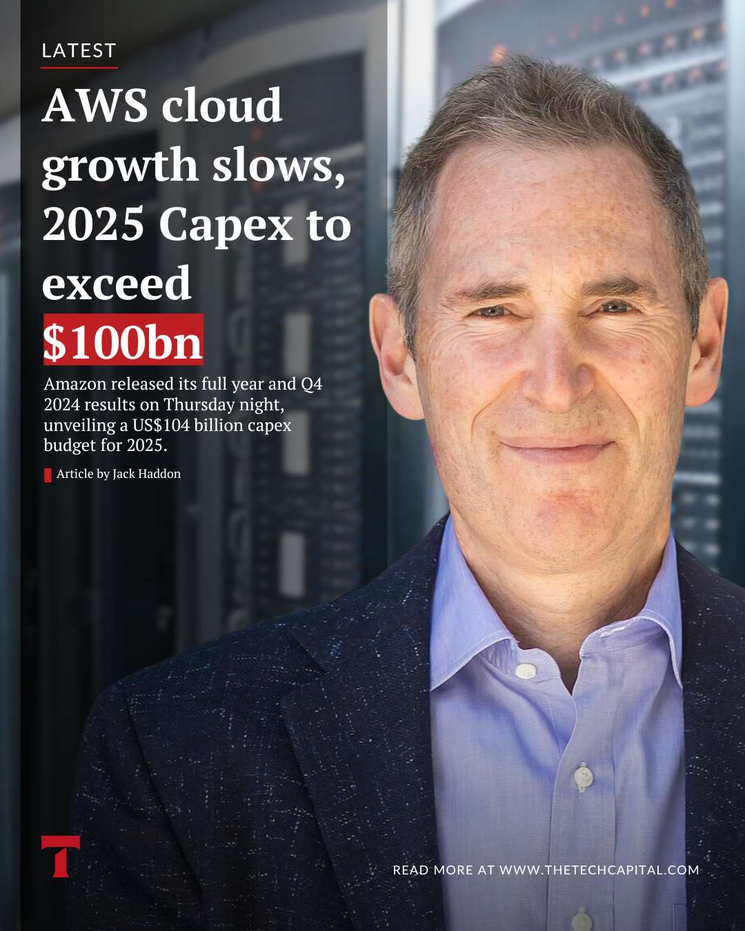 AWS cloud growth slows, 2025 Capex to exceed $100 billion - The Tech Capital