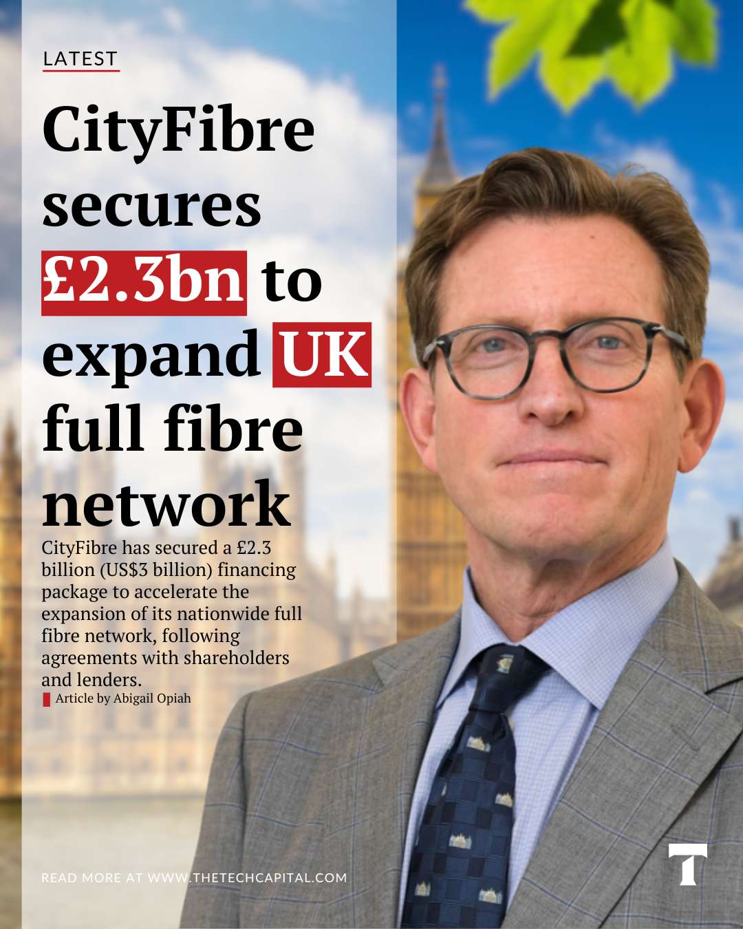 CityFibre secures £2.3 billion to expand UK full fibre network - The ...
